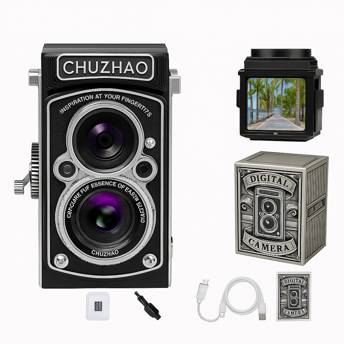 كاميرا CHUZHAO الرقمية الصغيرة العتيقة ذات التركيز التلقائي بدقة 12 مي ...